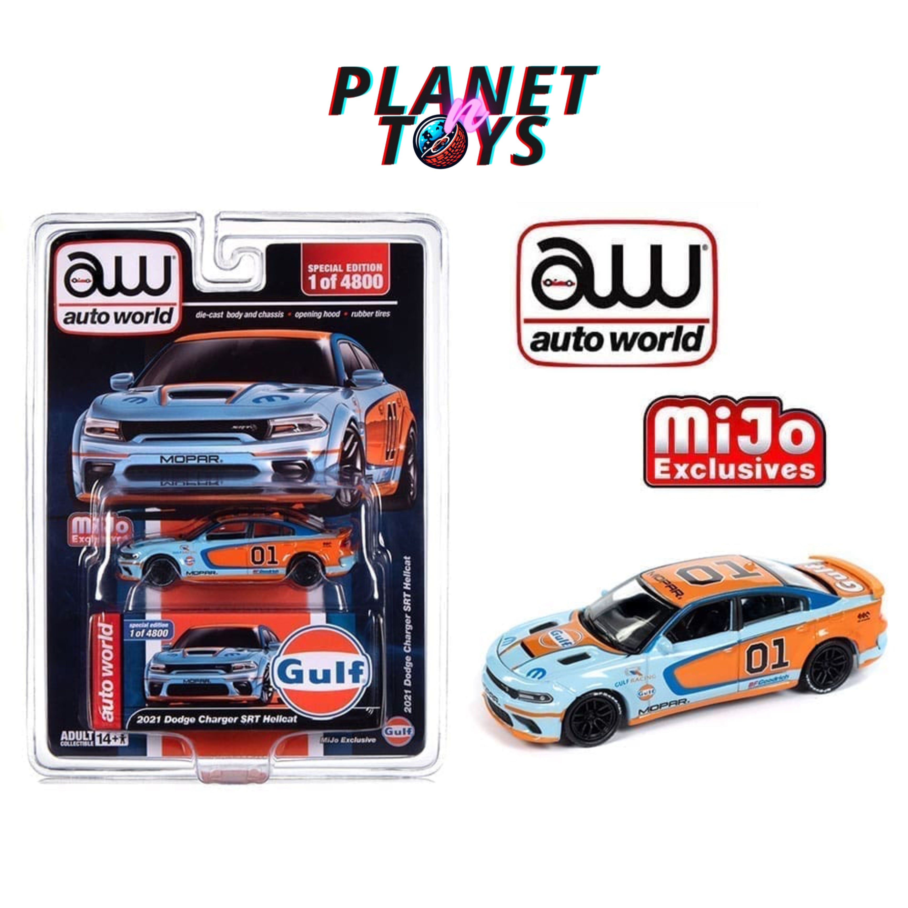 AutoWorld 1:64 2021 Dodge Charger SRT Hellcat Custom GULF Livery Limit