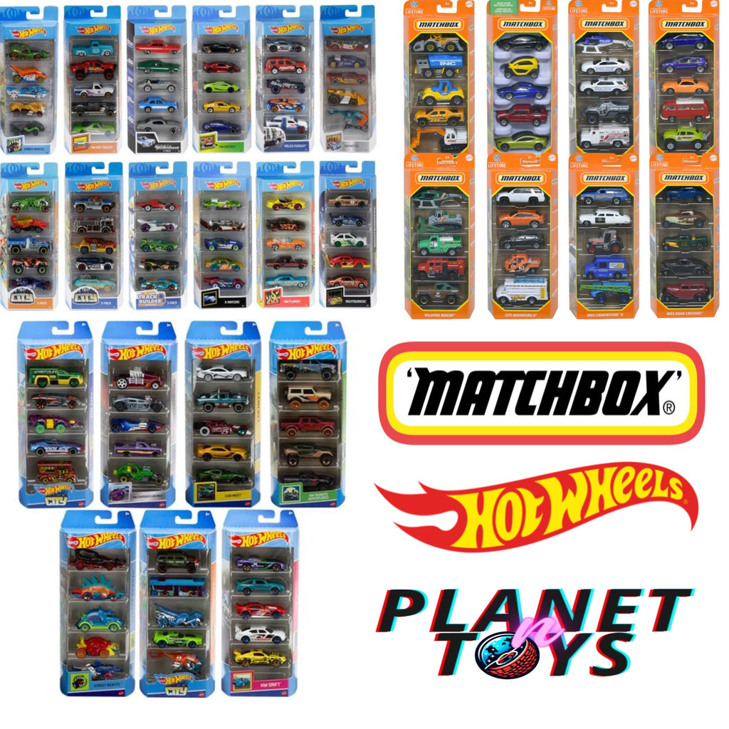 Hot Wheels / matchbox 5-cars Pack Assorted (Nissan, F1, Fast & Furious